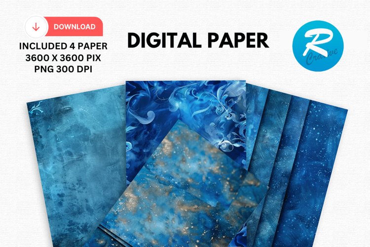 Fantasy Blue Digital Paper, Fantasy Background