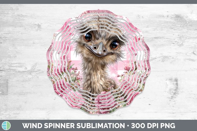 Emu Farm Checker Valentine Wind Spinner Sublimation Design