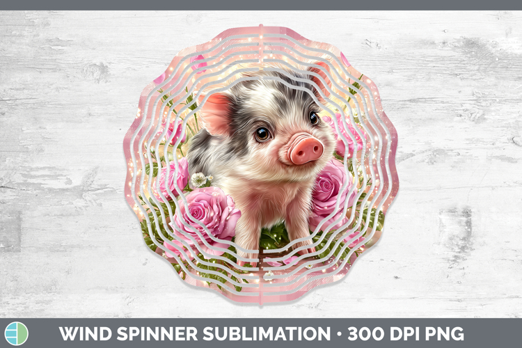Pig Farm Checker Valentine Wind Spinner Sublimation Design