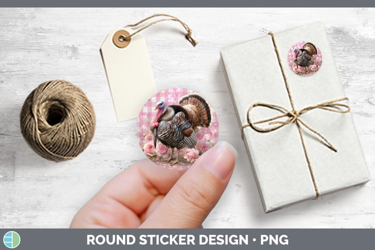 Turkey Farm Checker Valentine Stickers Design