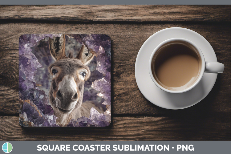 Farm Geode Donkey Square Coaster Sublimation Coaster Designs