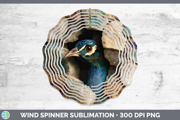 Farm Geode Peacock Wind Spinner Sublimation Spinner Designs