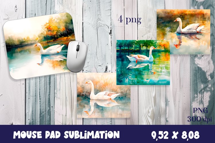 Farm white goose Sublimation|animal Mouse Pad Design