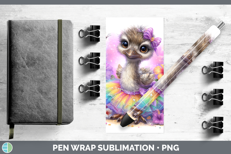 Farm Rainbow Summer Emu Pen Wrap Sublimation Pen Designs