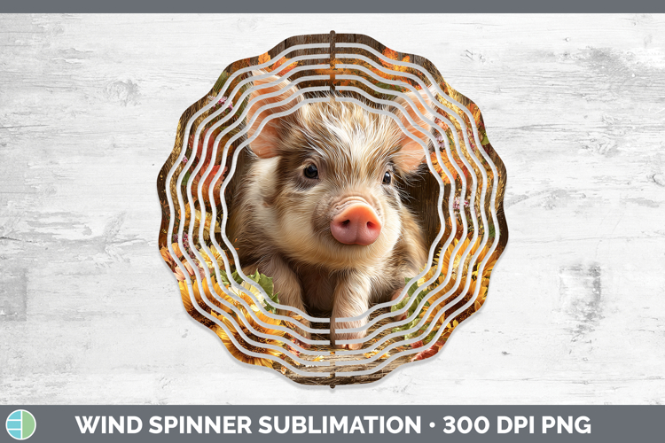 Pig Farm Rustic Autumn Wind Spinner Sublimation Design