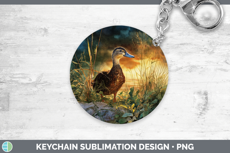 Duck Farm Sunset Keychain Sublimation Design