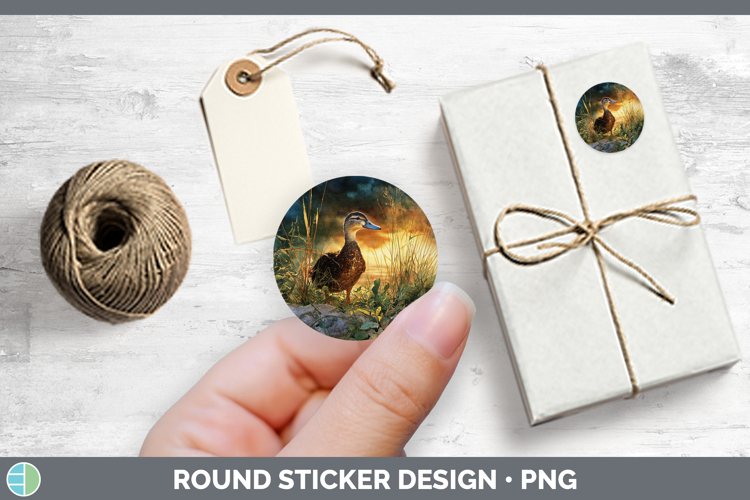 Duck Farm Sunset Stickers Design