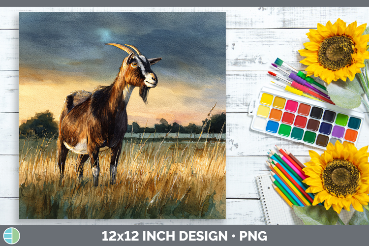 Goat Farm Sunset Paper Backgrounds Design