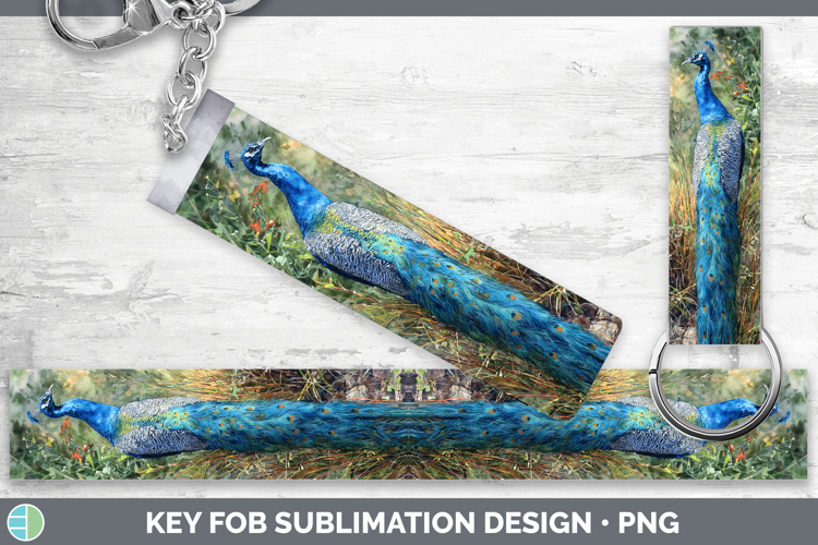 Peacock Farm Sunset Key Fob Sublimation Design