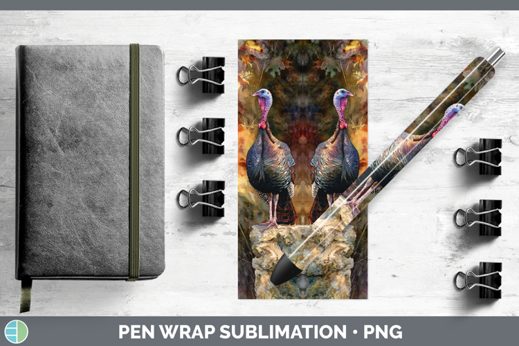 Turkey Farm Sunset Pen Wrap Sublimation Design
