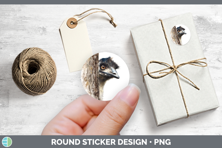 Emu Farm Tree Peek Stickers Design