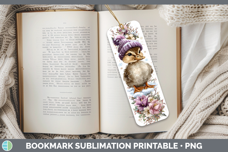Duck Farm Winter Knit Hat Bookmark Sublimation Design