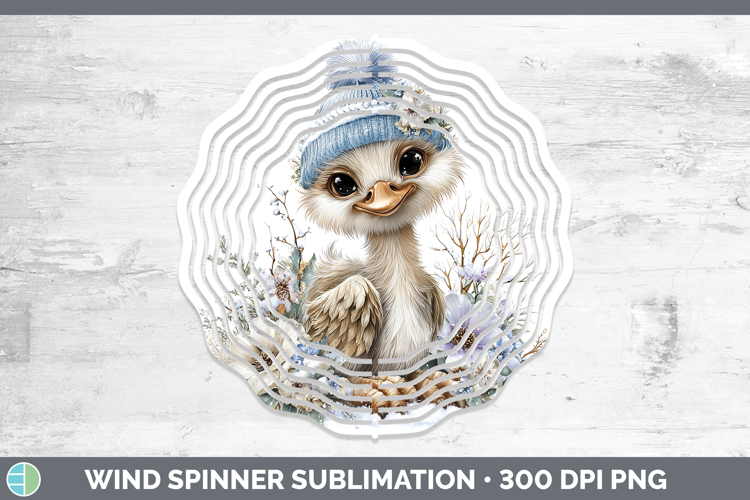 Ostrich Farm Winter Knit Hat Wind Spinner Sublimation Design