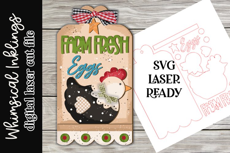 Farm Fresh Eggs Penny Rug SVG For Laser Cutting