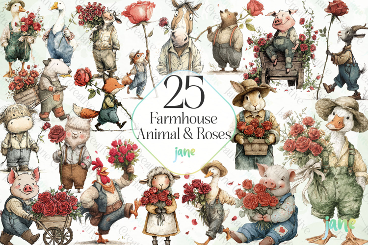 Farmhouse Animal And Roses Bundle