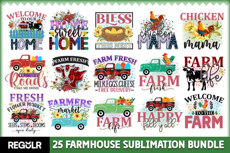 Farmhouse Sublimation Bundle 25 Farmhouse Sublimation png