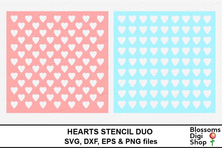 Hearts Stencil Duo Cut Files