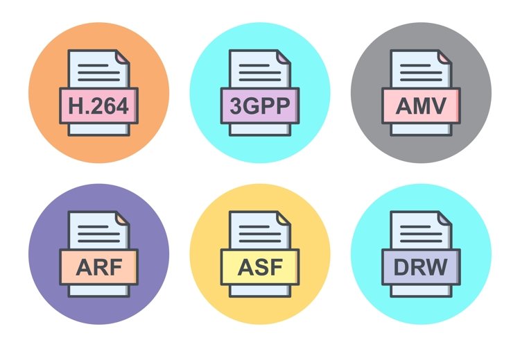 Set Of File Formats Icons (451874)