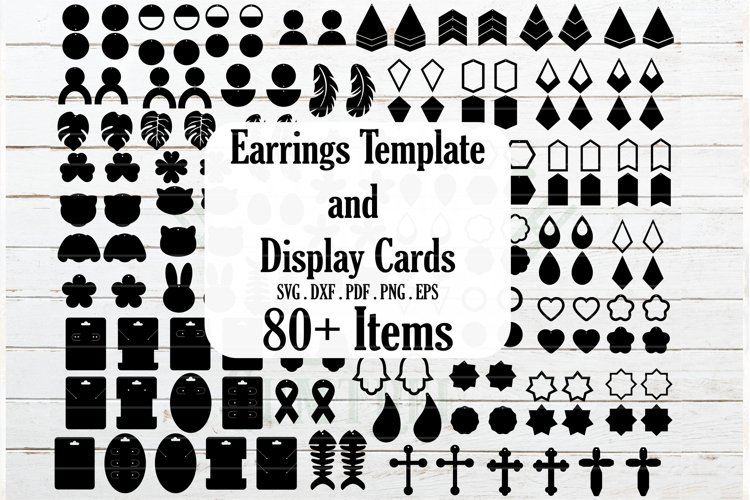Earrings Template Bundle SVG Earrings Display Card Template 514944 