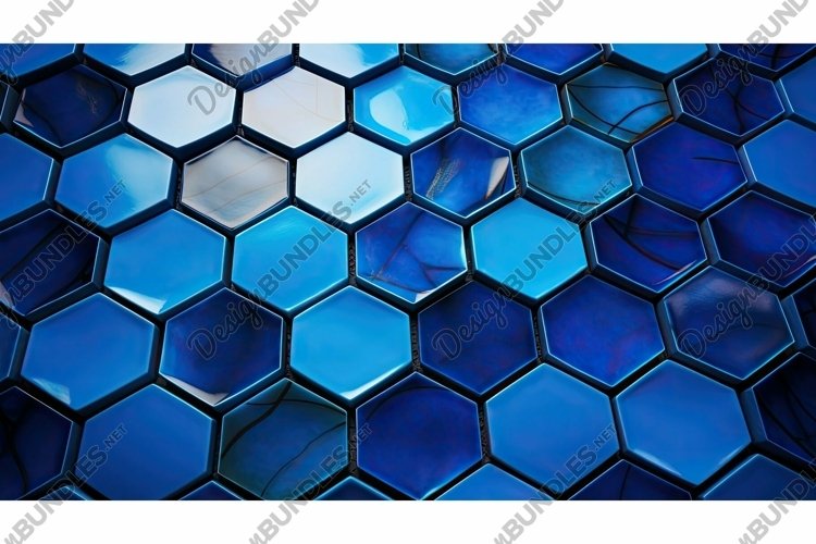vibrant hexagonal blue