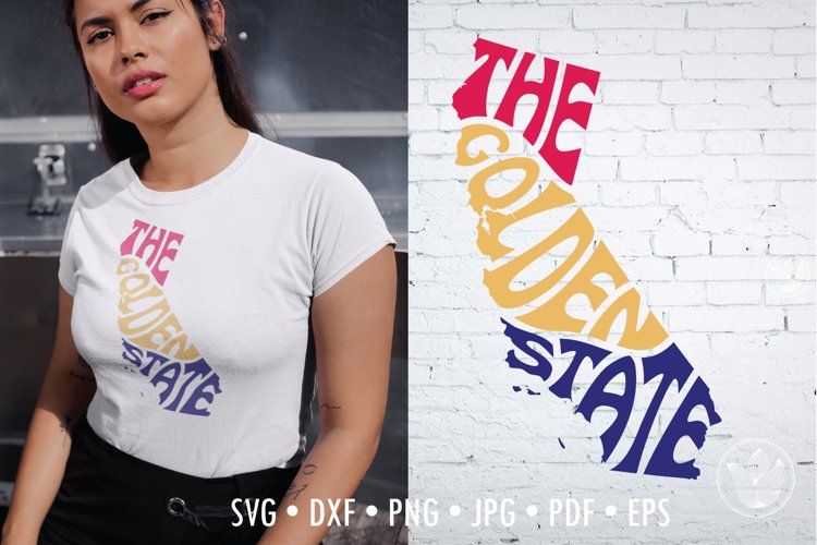 The Golden State Cut File | California Word Art