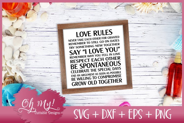 Love Rules - SVG DXF EPS PNG Cut File