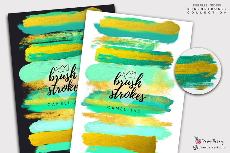 Brush Strokes - Mint Green & Gold Foil | Drawberry CP096