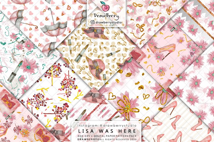 Pink Vintage Girly Fashion Pattern DP037