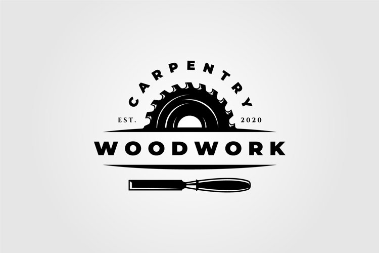 vintage carpentry woodwork logo vector icon symbol (1815307)