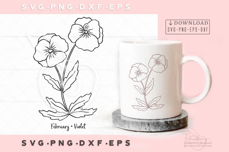 Birth Month Flower Svg / February flower violet SV274