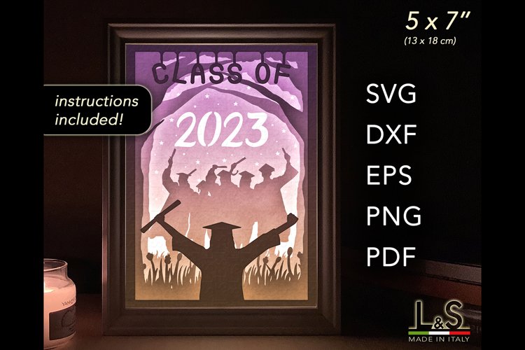 Graduation Shadow Box | 3D Lightbox Svg