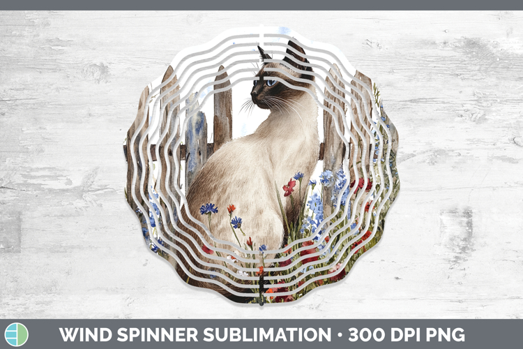 Fence Cats Siamese Wind Spinner Sublimation Spinner Designs