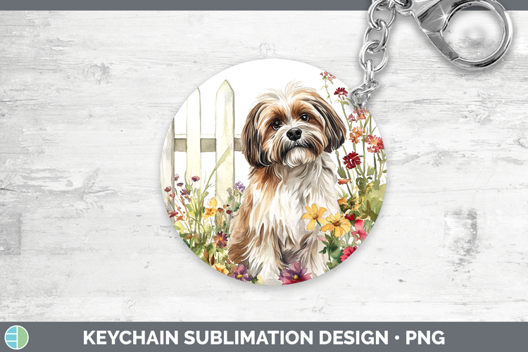 Fence Dogs 01 Lhasa Apso Keychain Sublimation Keyring Design