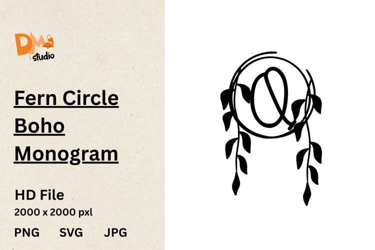 Fern Circle Boho Monogram (5826796)