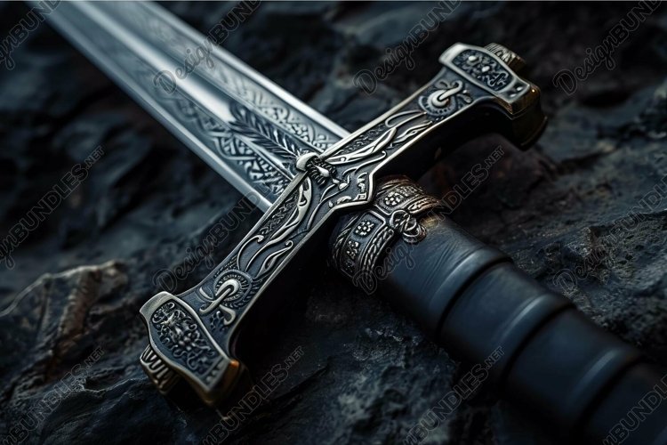 Mythical Ancient sword fantasy. Generate Ai