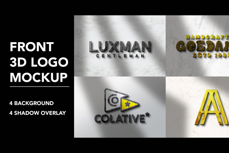 Front 3D Logo Mockup
