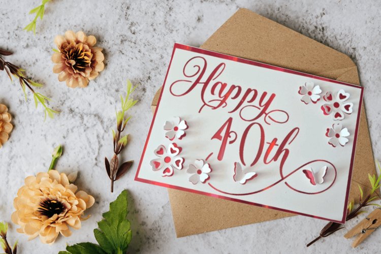 40th Birthday Pop Up Cut Card Design 2094419 Paper Cutting