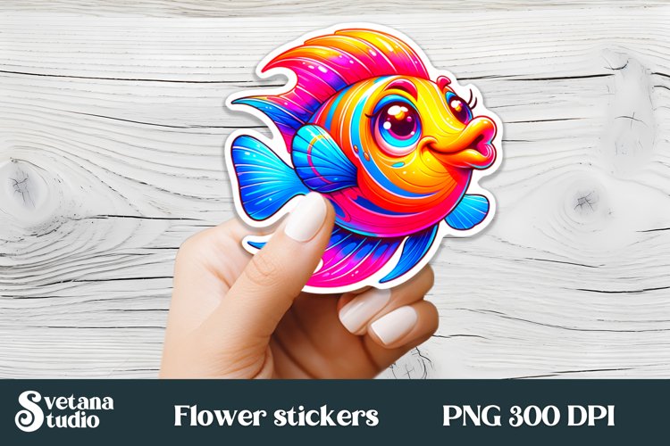 Tropical fish stickers PNG | Cute animal sticker printable