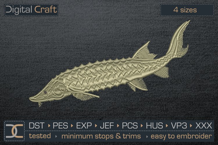 Sturgeon fish Machine Embroidery Design (2265631)