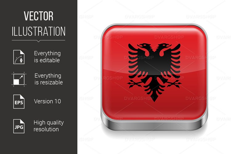 Metal icon of Albania