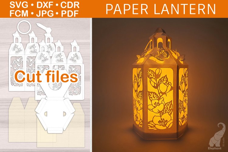 Paper Lantern Template With Forged Elements SVG For Cricut Studio3 For 