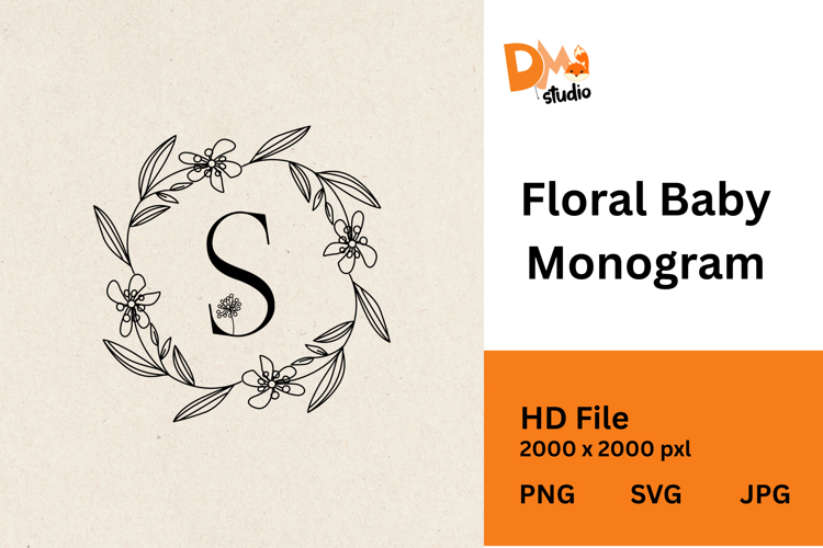 Floral Baby Monogram (5877565)