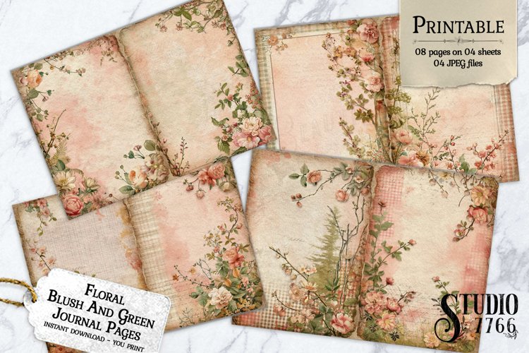 Floral Blush and Green Junk Journal