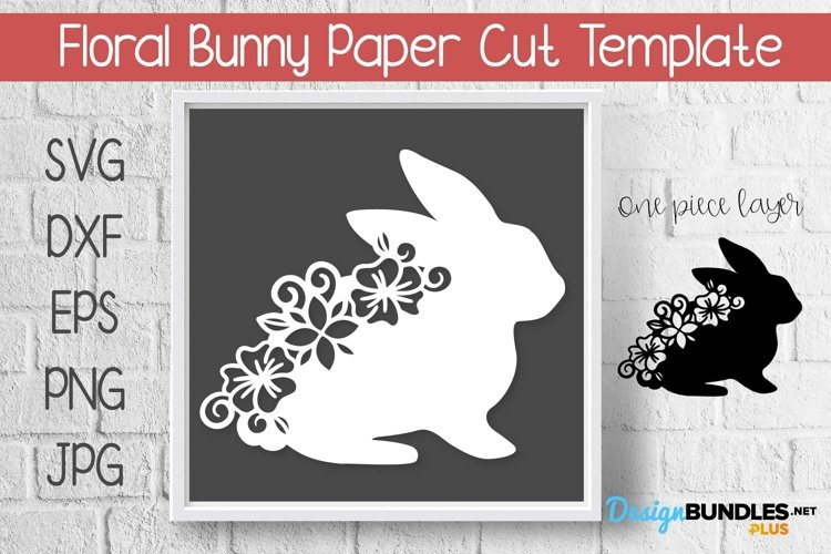 Floral Bunny | Easter Paper Cut Template
