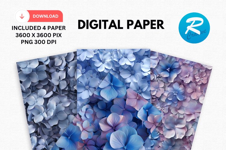 Floral Digital Paper, Flowers Background