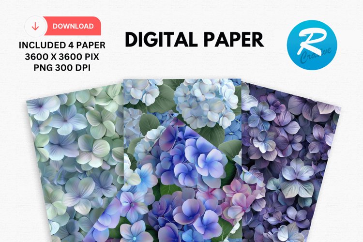 Floral Digital Paper, Flowers Background
