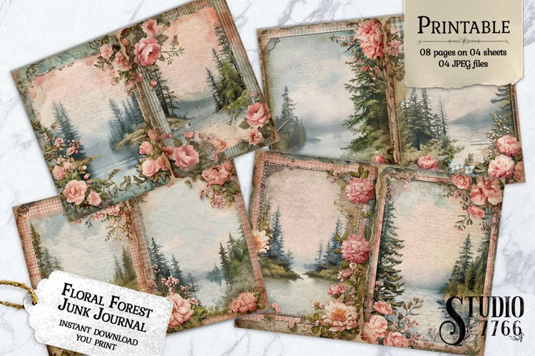 Floral Forest Junk Journal Pages