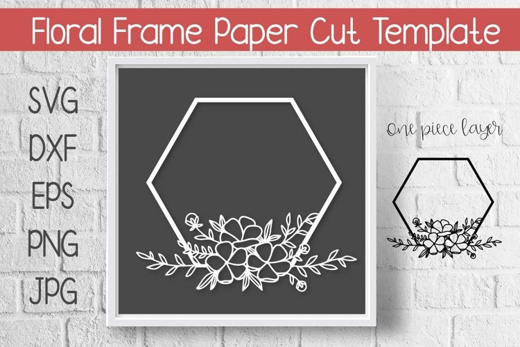 Floral Frame Paper Cut Template