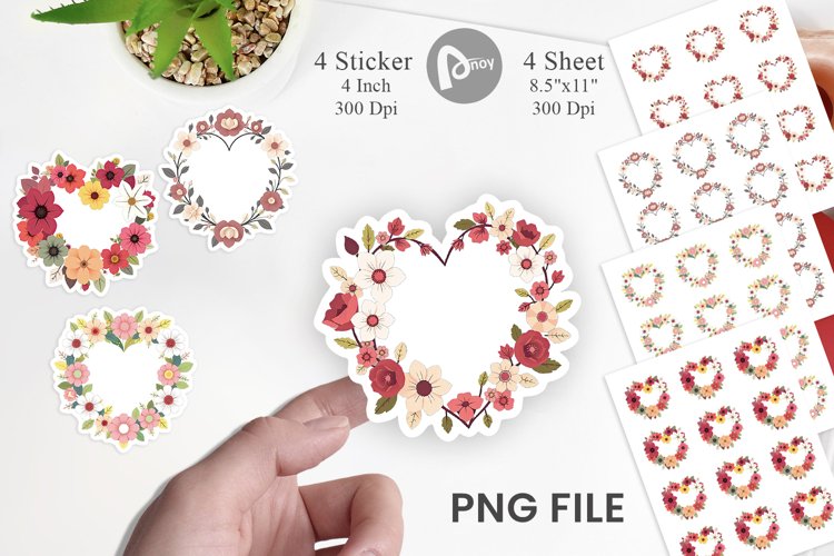 Floral Heart Sticker (5098708)