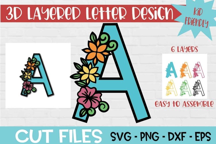 Floral Letter A 3d Layered Paper Craft